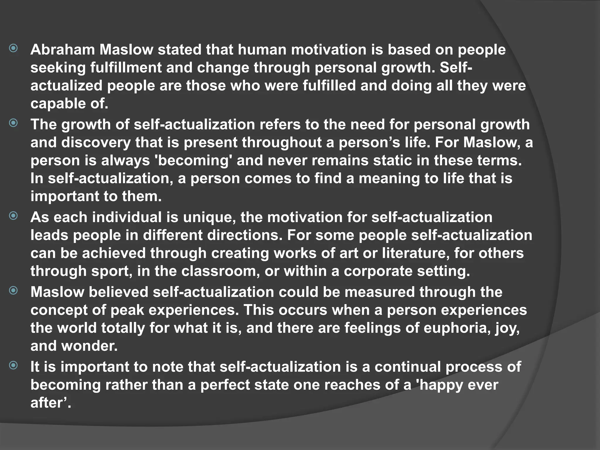 ABRAHAM MOSLOW HIERARCHY OF NEEDS PPTTXX. | PPT