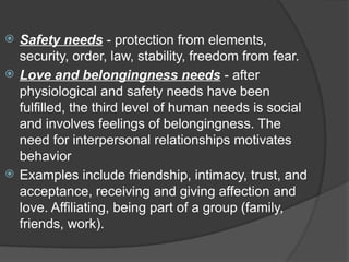 ABRAHAM MOSLOW HIERARCHY OF NEEDS PPTTXX. | PPTX
