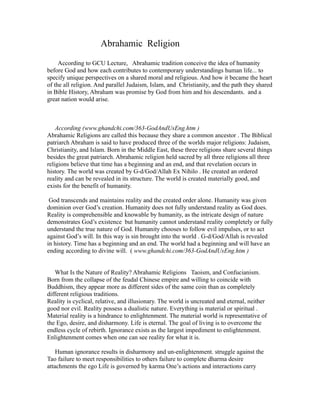 Abrahamic religion | RTF | Buddhism | Religion & Spirituality