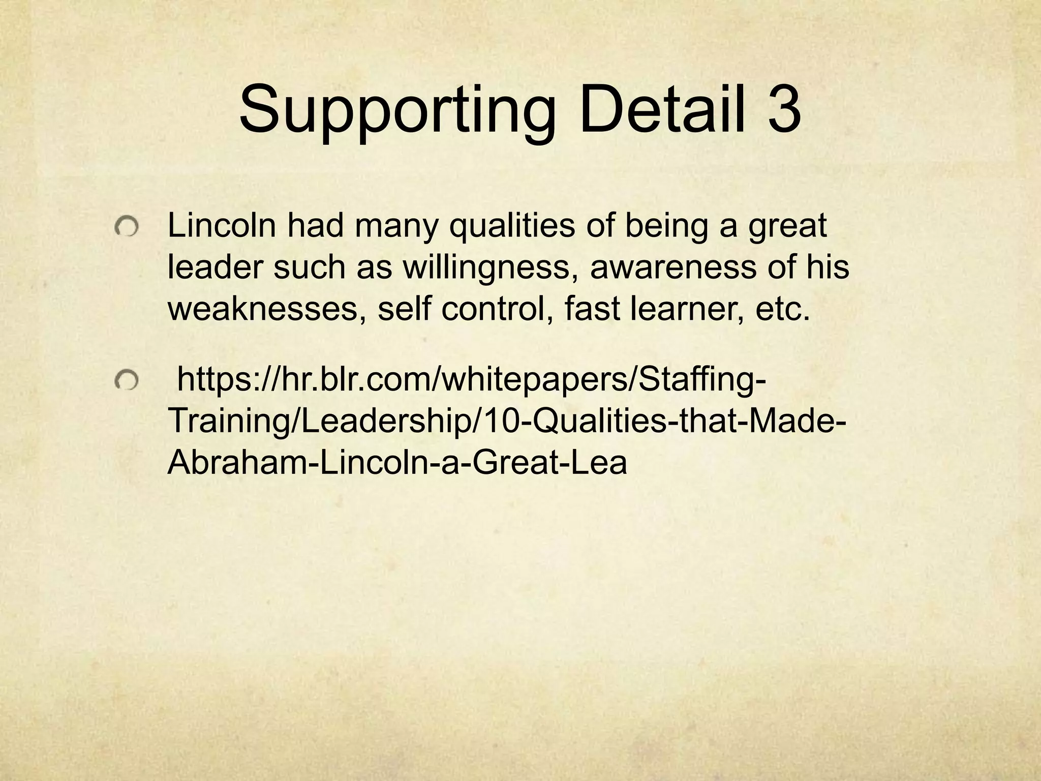 Abraham lincoln | PPTX | Executive Leadership & Management | Business
