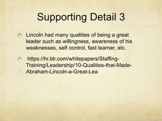 Abraham lincoln | PPTX | Executive Leadership & Management | Business