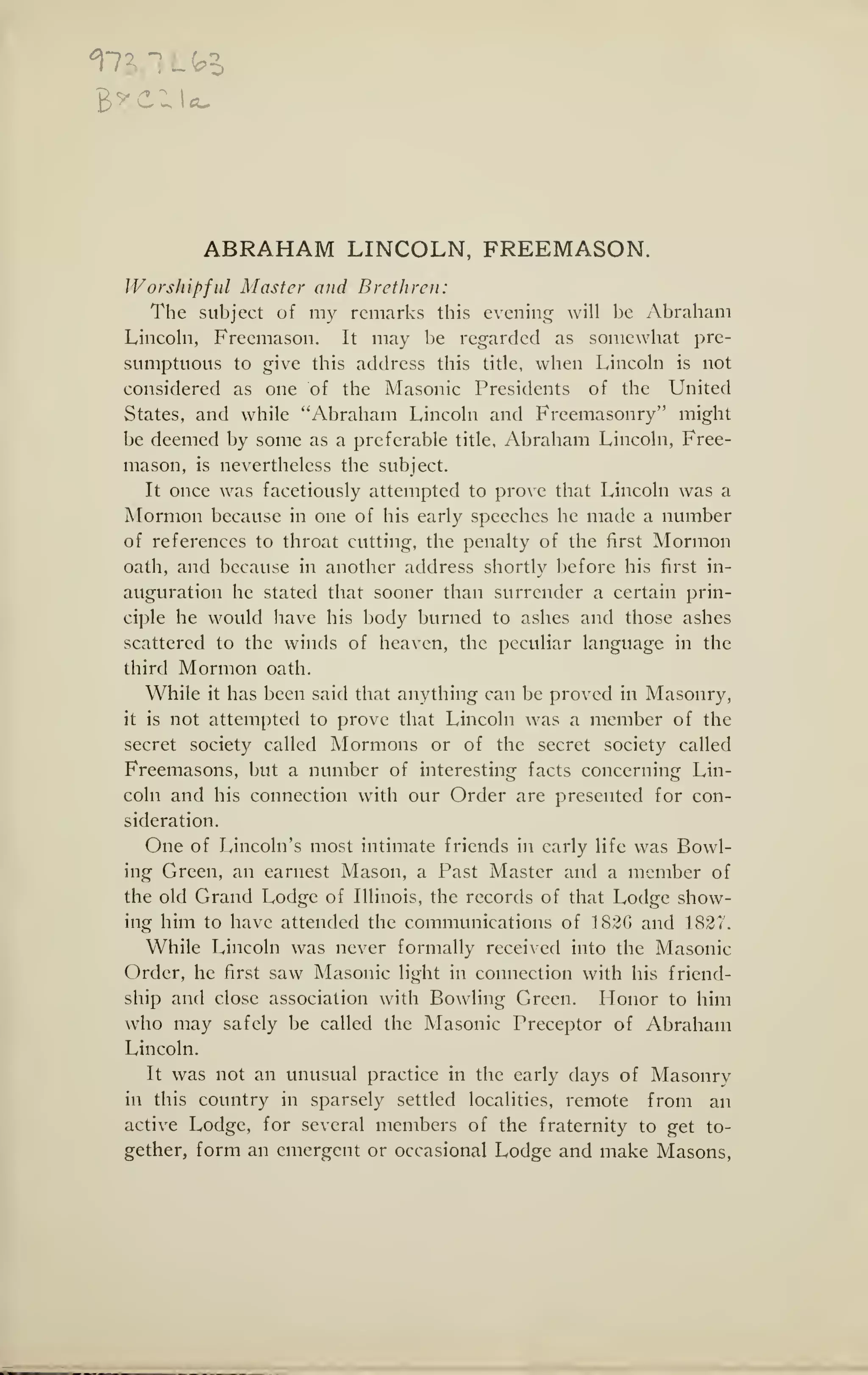 Abraham Lincoln Freemason | PPT
