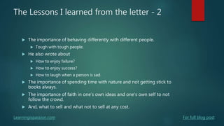 Abraham lincoln's letter to his son’s teacher | PPTX