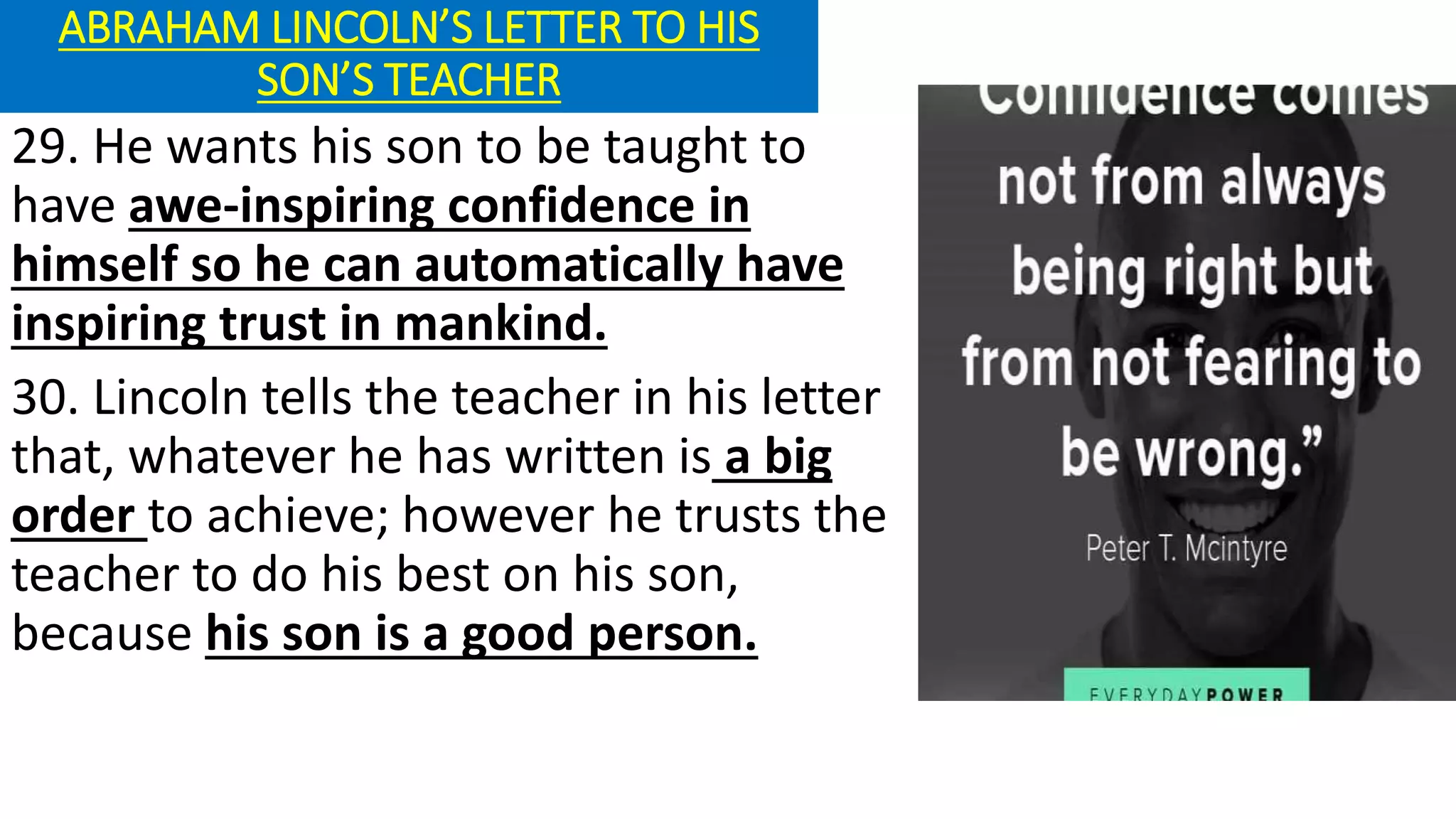 Abraham Lincoln's letter to his son's teacher.pptx