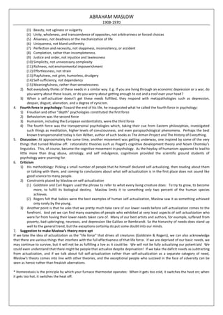 Abraham maslow | DOCX | Graduation | Personal Celebrations & Life Events