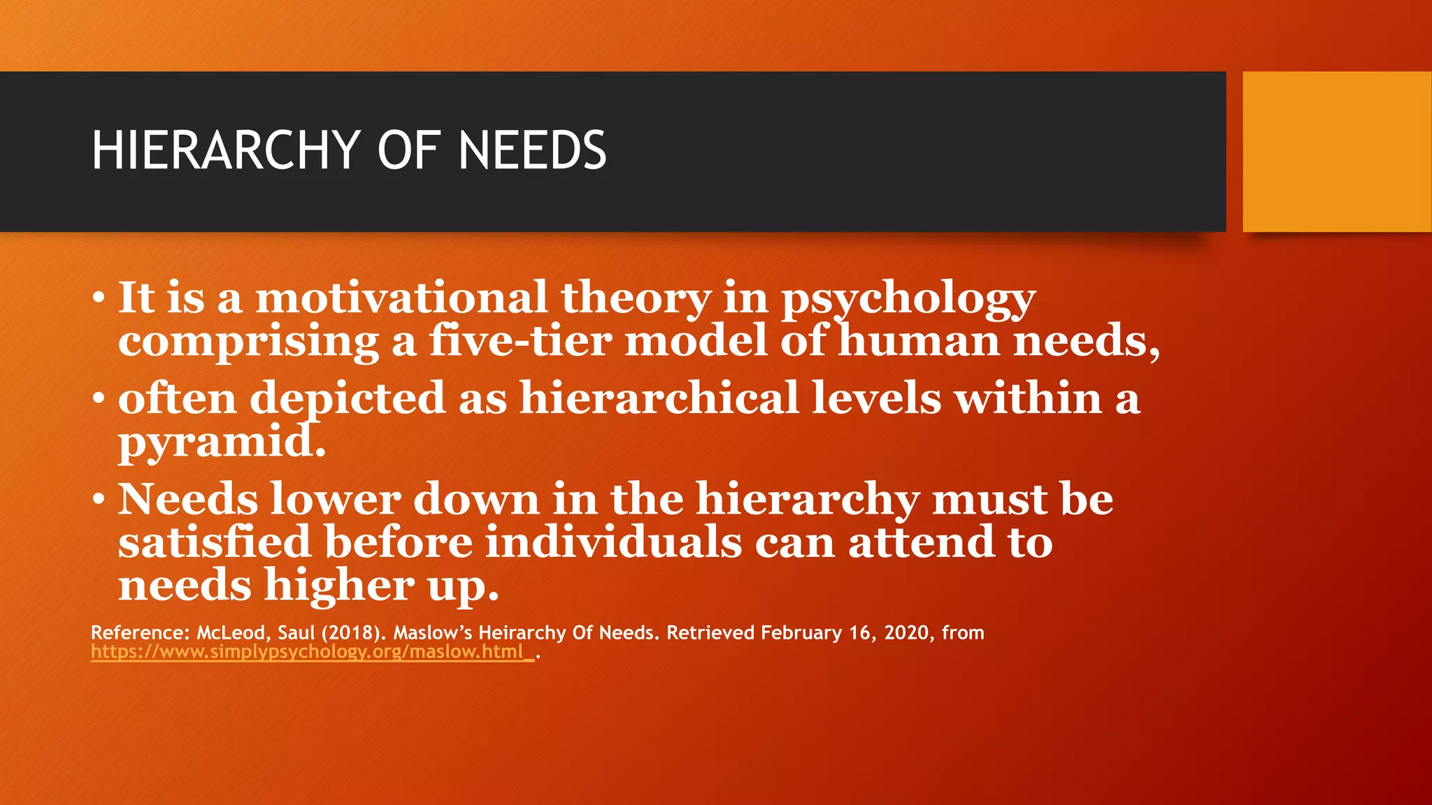 Abraham Maslow Hierarchy of Needs | PPTX