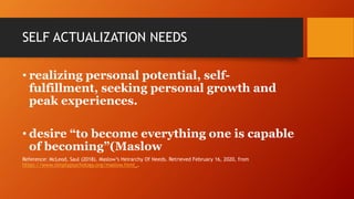 Abraham Maslow Hierarchy of Needs | PPTX
