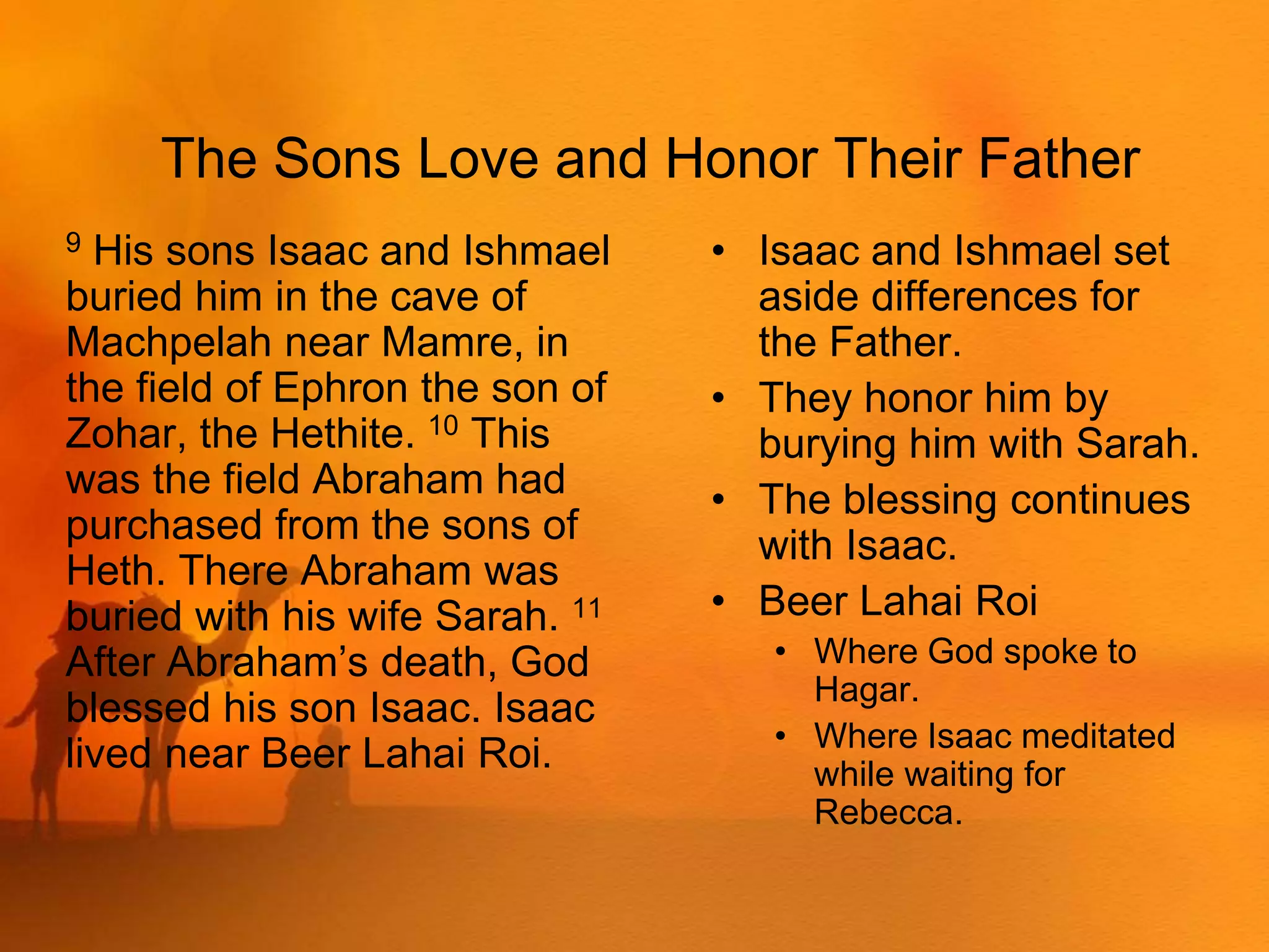 Abraham’s Many Sons Genesis 25 | PPTX