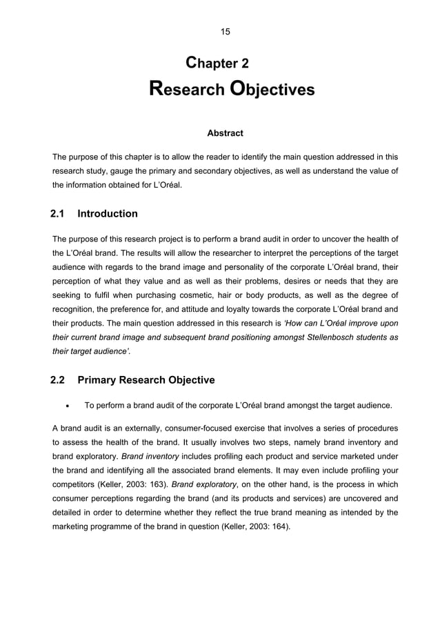 A brand audit on the l’oréal brand