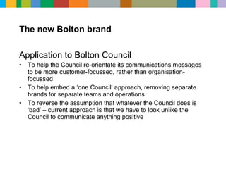 A Brand for Bolton: Summary version for external stakeholders | PPT