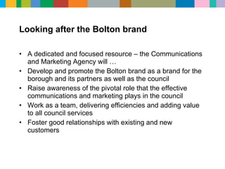 A Brand for Bolton: Summary version for external stakeholders | PPT