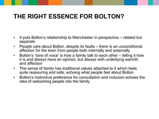 A Brand for Bolton: Summary version for external stakeholders | PPT