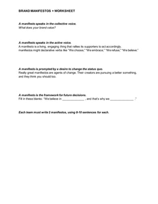 Writing Brand Manifestos | DOCX | Home Security | Home & Garden
