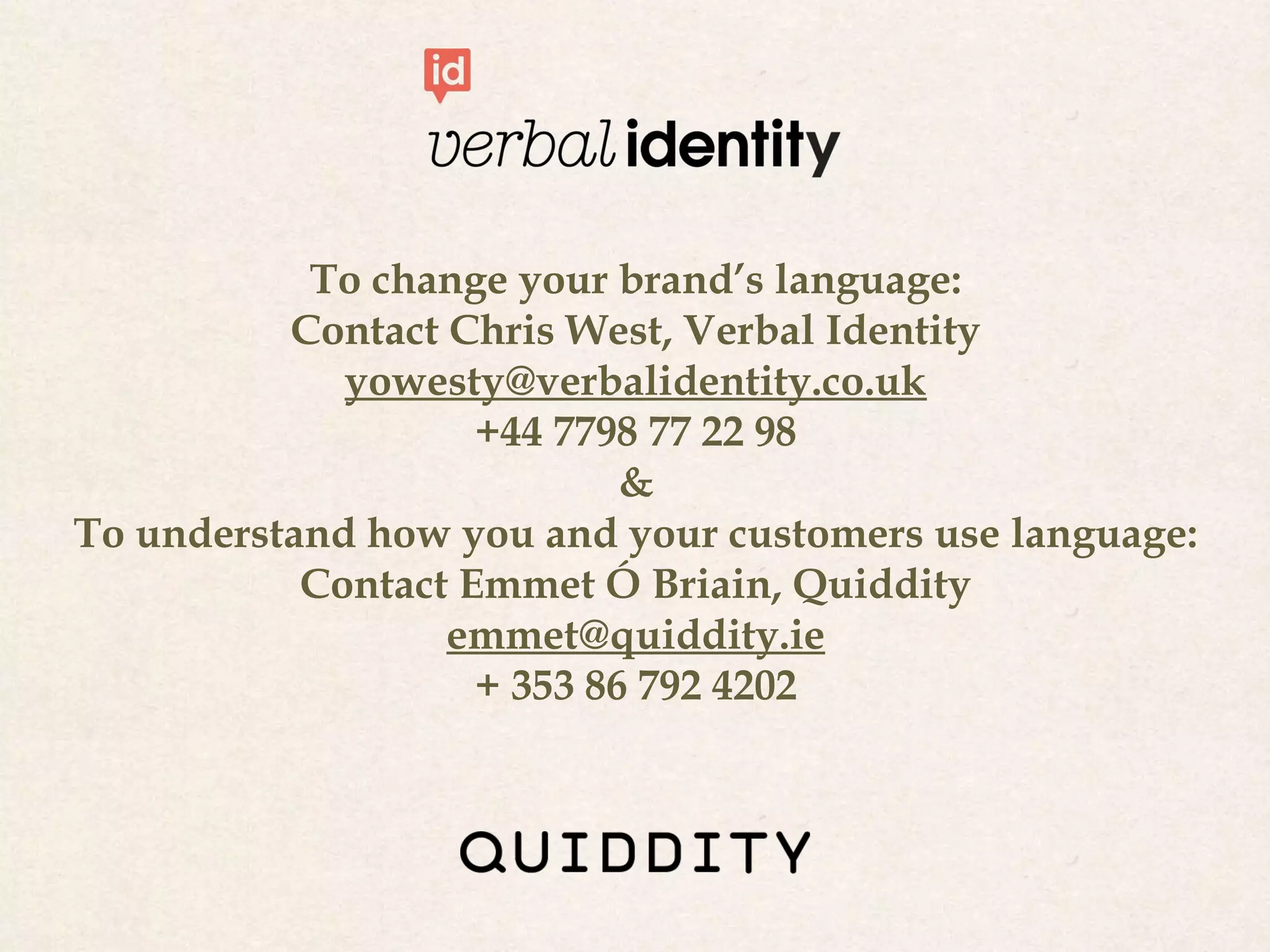 A brand's verbal identity creates its future | PPT