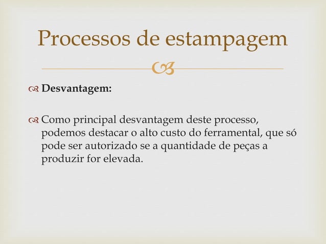 Processo de Estampagem | PPT