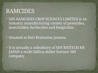 Ramcide crop science private limited Agro industry.pptx