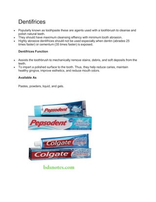 Abrasion And Polishing In Dentistry Notes | PDF