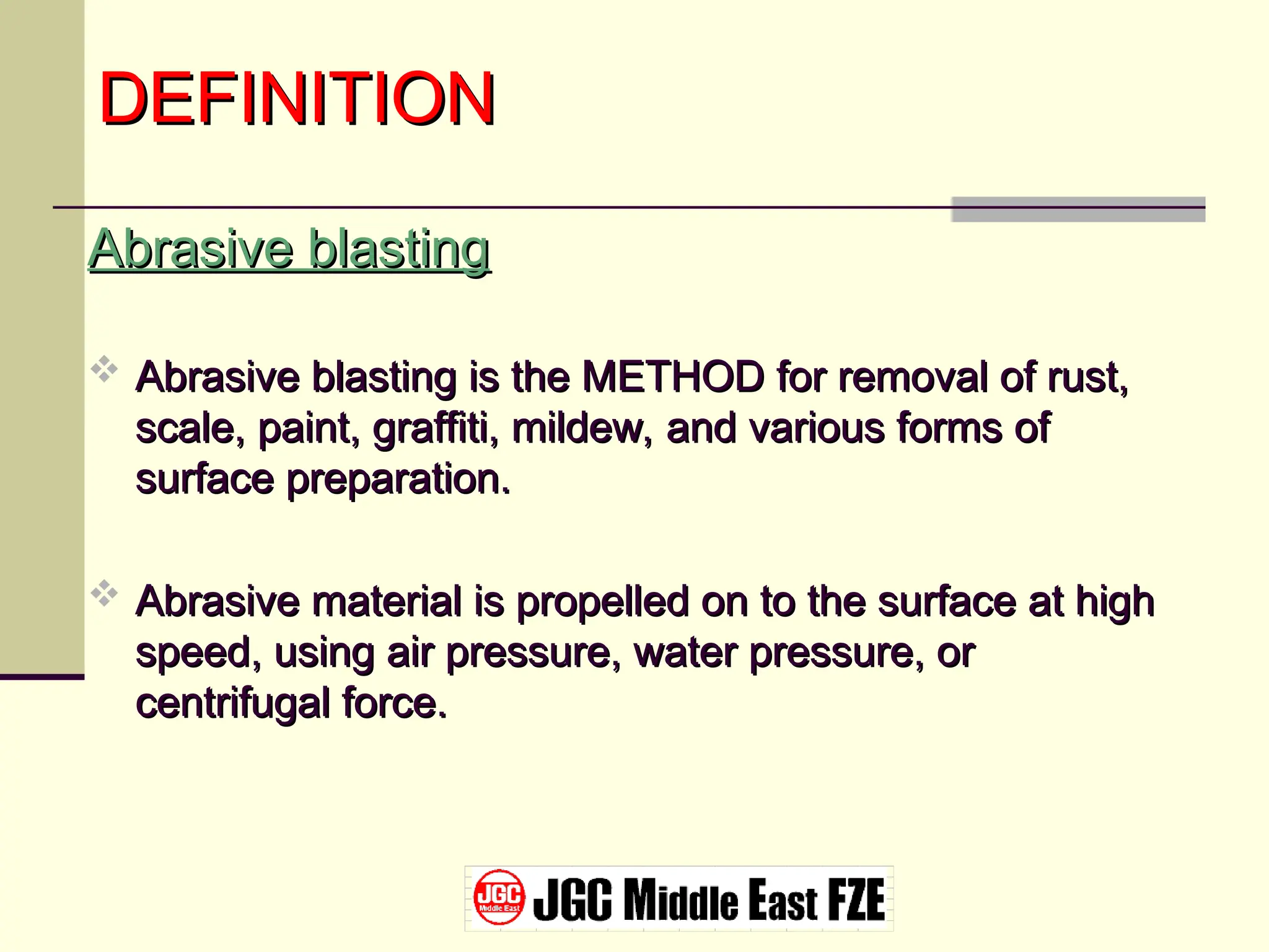 ABRASIVE BLASTING TRAINING 280705 K.G.ppt