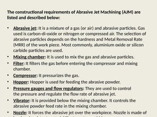 Abrasive Jet Machining-Class Work.pptx NTMM | PPTX