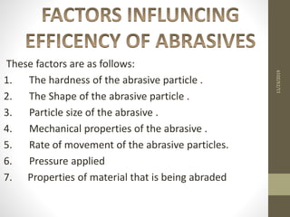 Abrasives and polishing agents in dentistry | PPTX