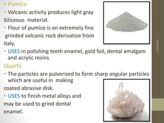 Abrasives and polishing agents in dentistry | PPTX
