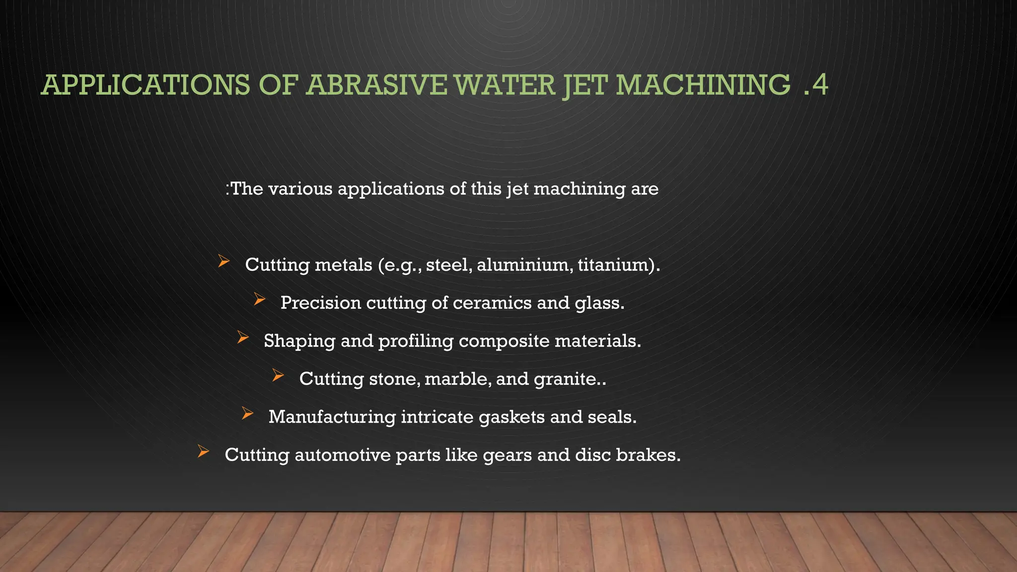 Abrasive Water Jet Cutting (AWJC) Presentations.pptx | Chemistry | Science