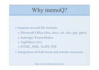 memoQ - Abrates Conference | PDF