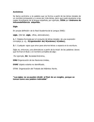 Abreviaturas, Siglas, Simbolos | DOCX