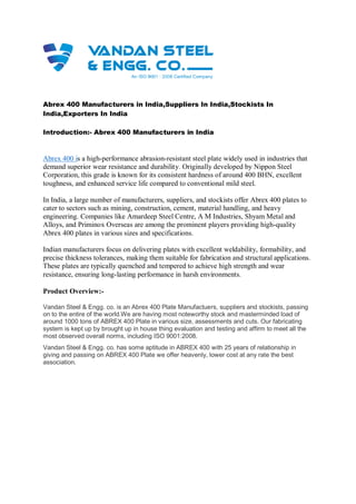 Abrex 400 Exporters in India Manafactures | PDF