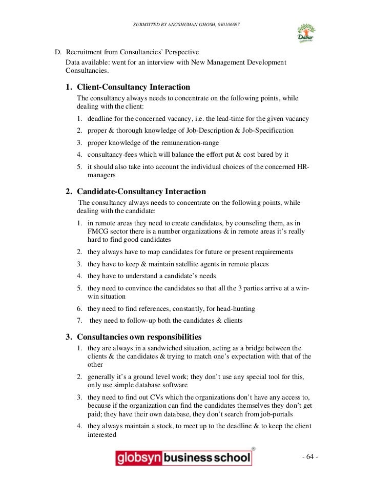 Abridged internship report