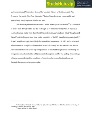 A Brief Biography Of F.F. Bruce | PDF