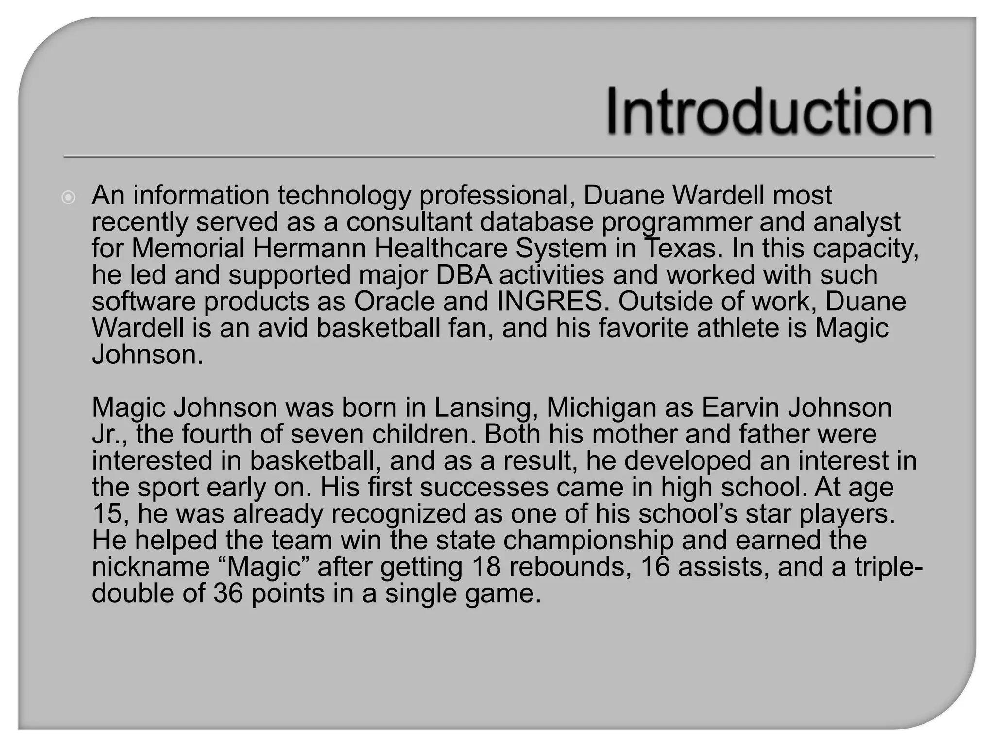 A Brief Biography of Magic Johnson | PPTX