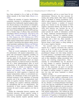 A Brief Cognitive Assessment For Use With Schizophrenia Patients In ...