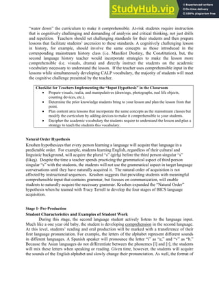 A Brief Description Of Second Language Acquisition | PDF