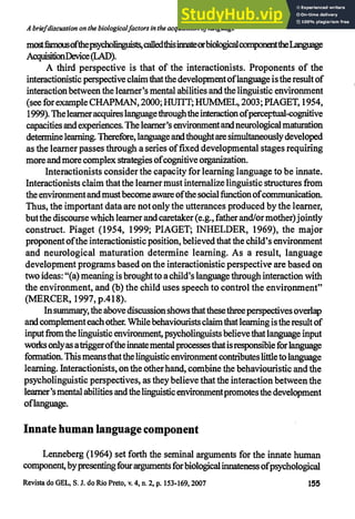 A BRIEF DISCUSSION ON THE BIOLOGICAL FACTORS IN THE ACQUISITION OF ...