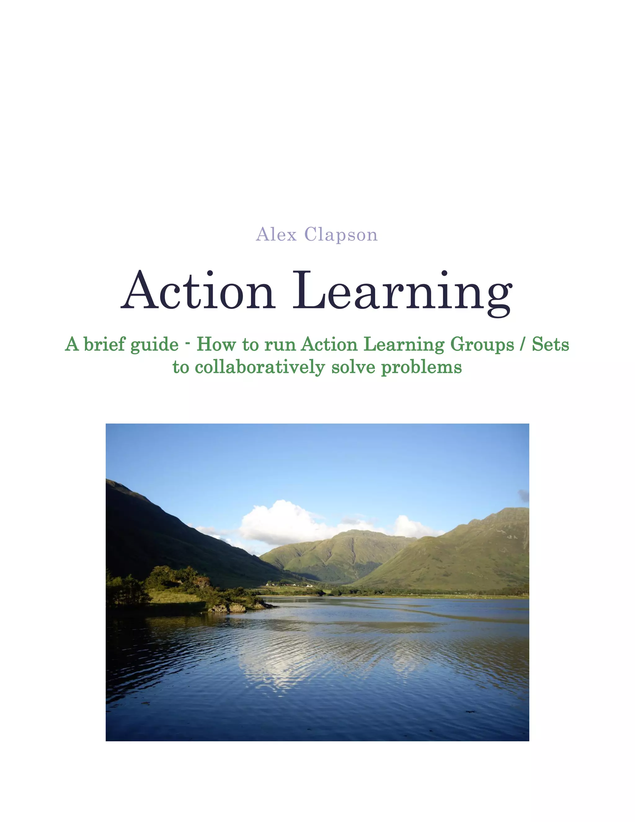 A brief guide - How to run Action Learning Groups - Sets - A free guide ...