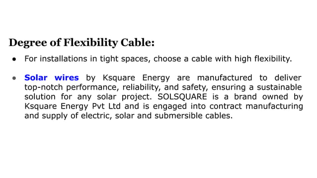 A Brief Guide About Solar Cables | Ksquare Energy | PDF | Science