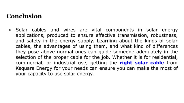 A Brief Guide About Solar Cables | Ksquare Energy | PDF | Science