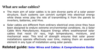 A Brief Guide About Solar Cables | Ksquare Energy | PDF