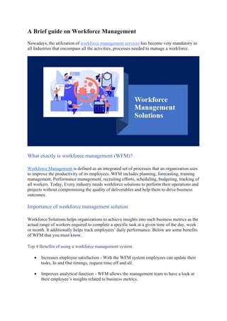 A brief guide on workforce management | PDF