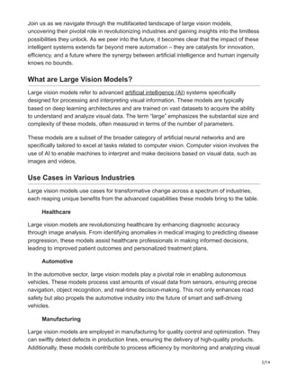 A Brief Guide to Large Vision Models | PDF