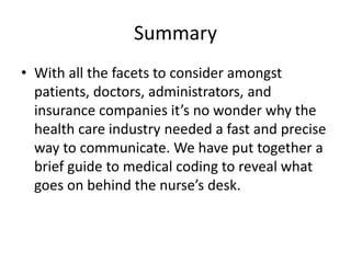 A brief guide to Medical Coding | PDF