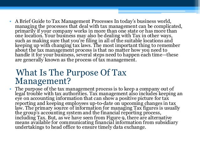 A brief guide to tax management processes | PPTX