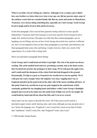 A brief guide to writing descriptive essays | DOC