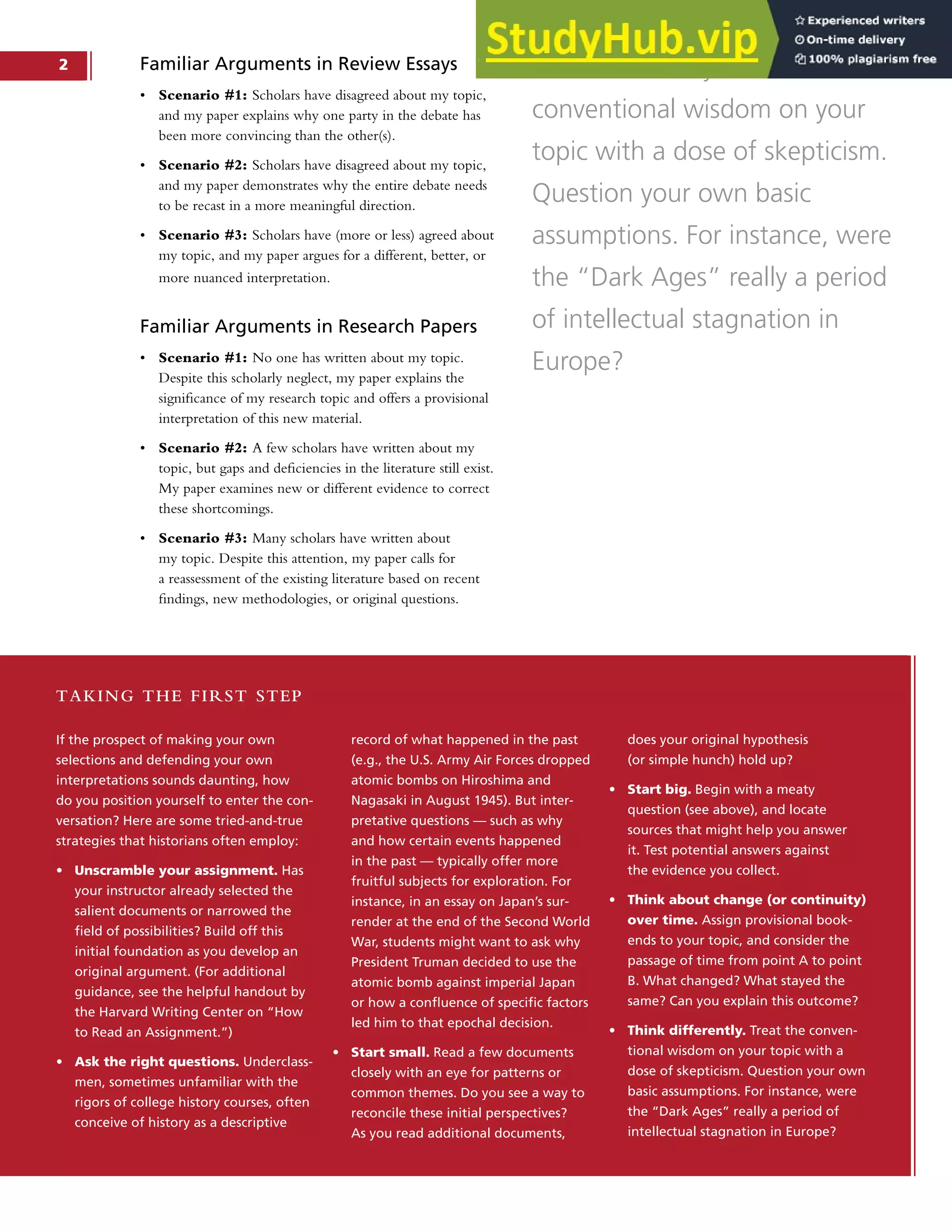 A Brief Guide To Writing The History Paper | PDF