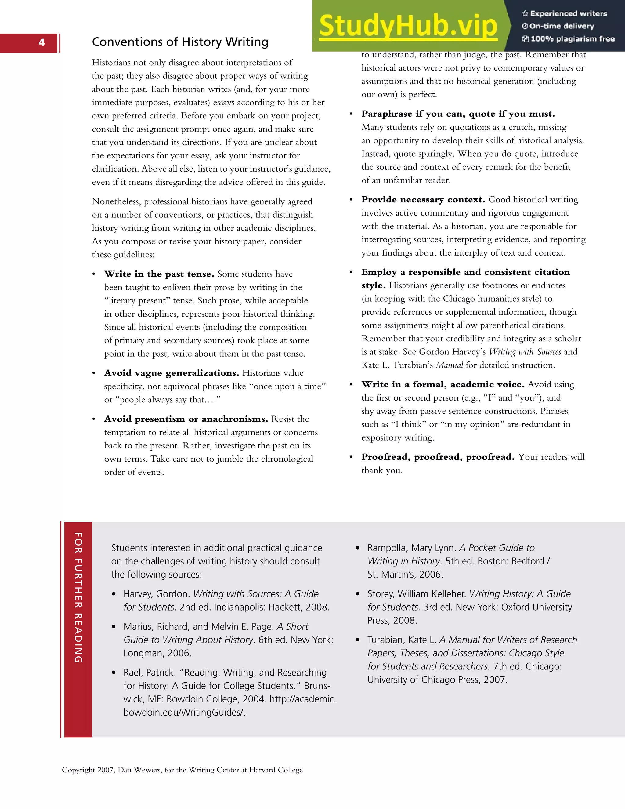 A Brief Guide To Writing The History Paper | PDF | Educational ...