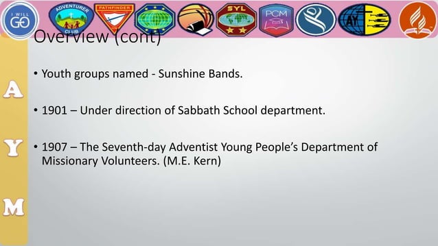 A Brief History of Adventist Youth Ministry.ppt | Christianity | Religion & Spirituality