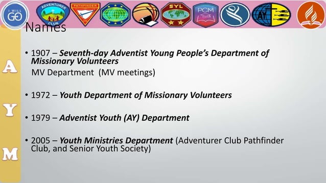 A Brief History of Adventist Youth Ministry.ppt | Christianity | Religion & Spirituality