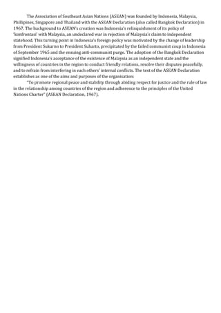 A Brief History of Association of SouthEast Asian Nations | PDF