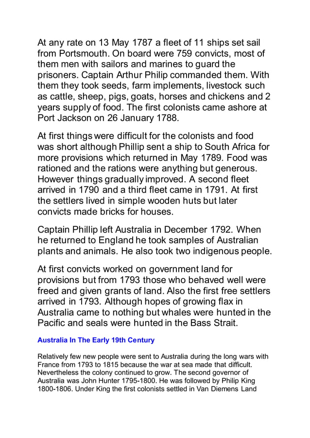 A brief history of australia | DOCX